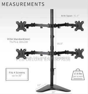 Putorsen Quad Monitor Stand,4 Monitor Mount For 13 To 32 Inch Screens ...