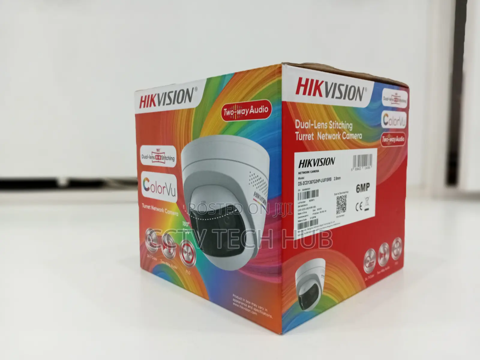 Hikvision 6mp Dual Lens Stiteched Wide Angle Colorvu Fixed Turret in ...