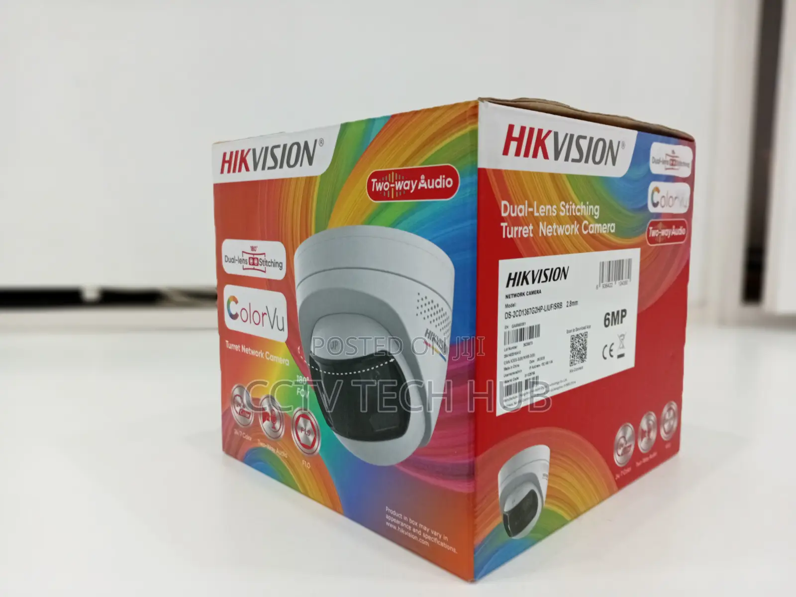 Hikvision 6mp Dual Lens Stiteched Wide Angle Colorvu Fixed Turret in ...