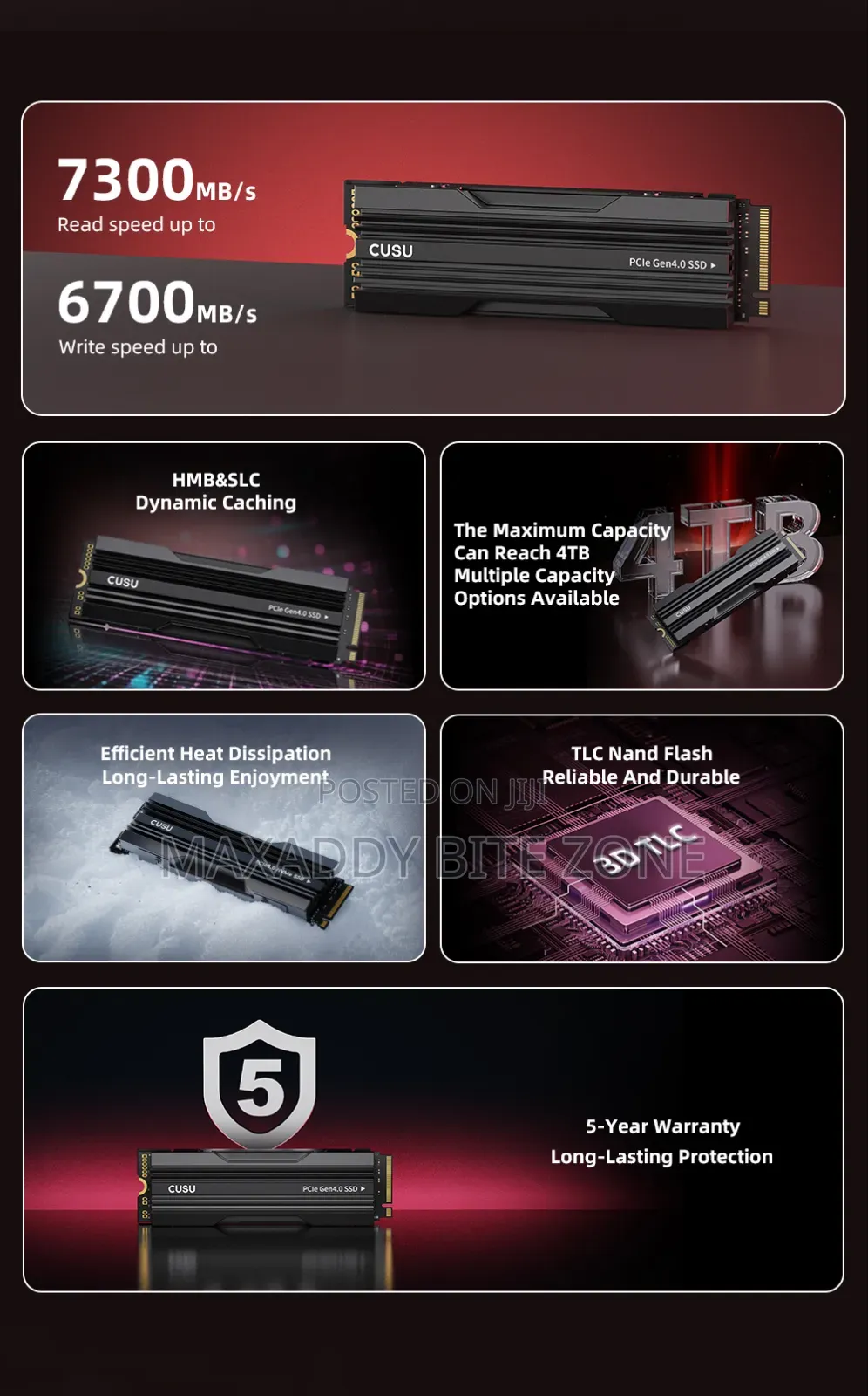 2tb Cusu SSD Nvme Pcie4.0 for Ps5 and Computers in Kokomlemle ...