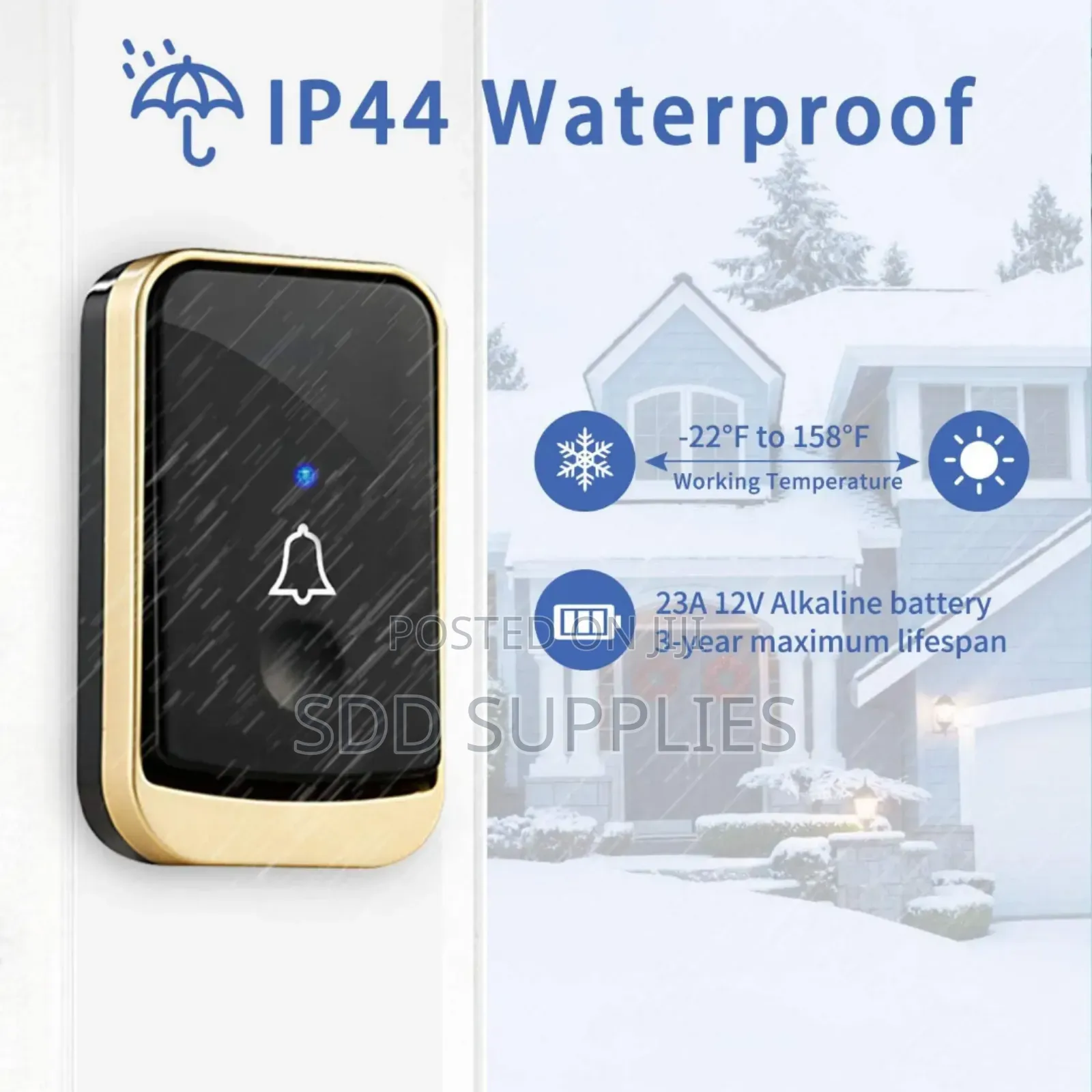 Waterproof Doorbell 300 Meter/ 1000feet Long Distance Door Bell in ...