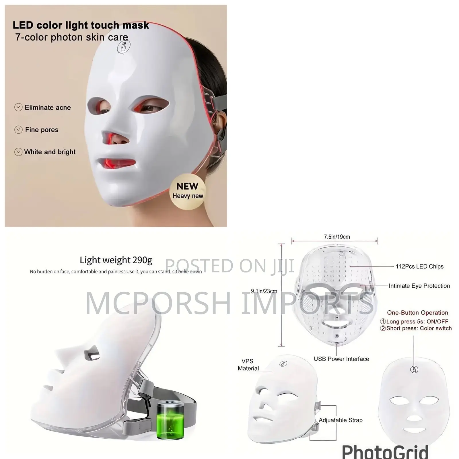 7-Color Led Light Therapy Mask for Acne, Pores Bright Skin in Kumasi ...