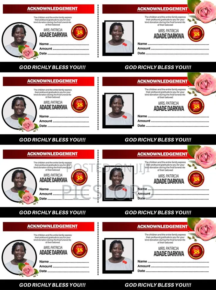 Funeral Receipt Book in Accra New Town - Printing Services, Samuel ...