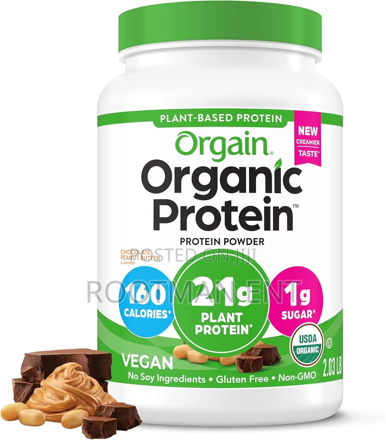 Orgain Organic Vegan Protein Powder, Chocolate Peanut Butter - 21g in ...