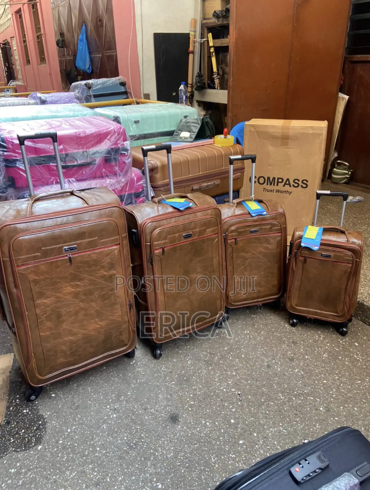Four In One Quality Compass Leather Suitcase for sale - Erica Price: GH ...