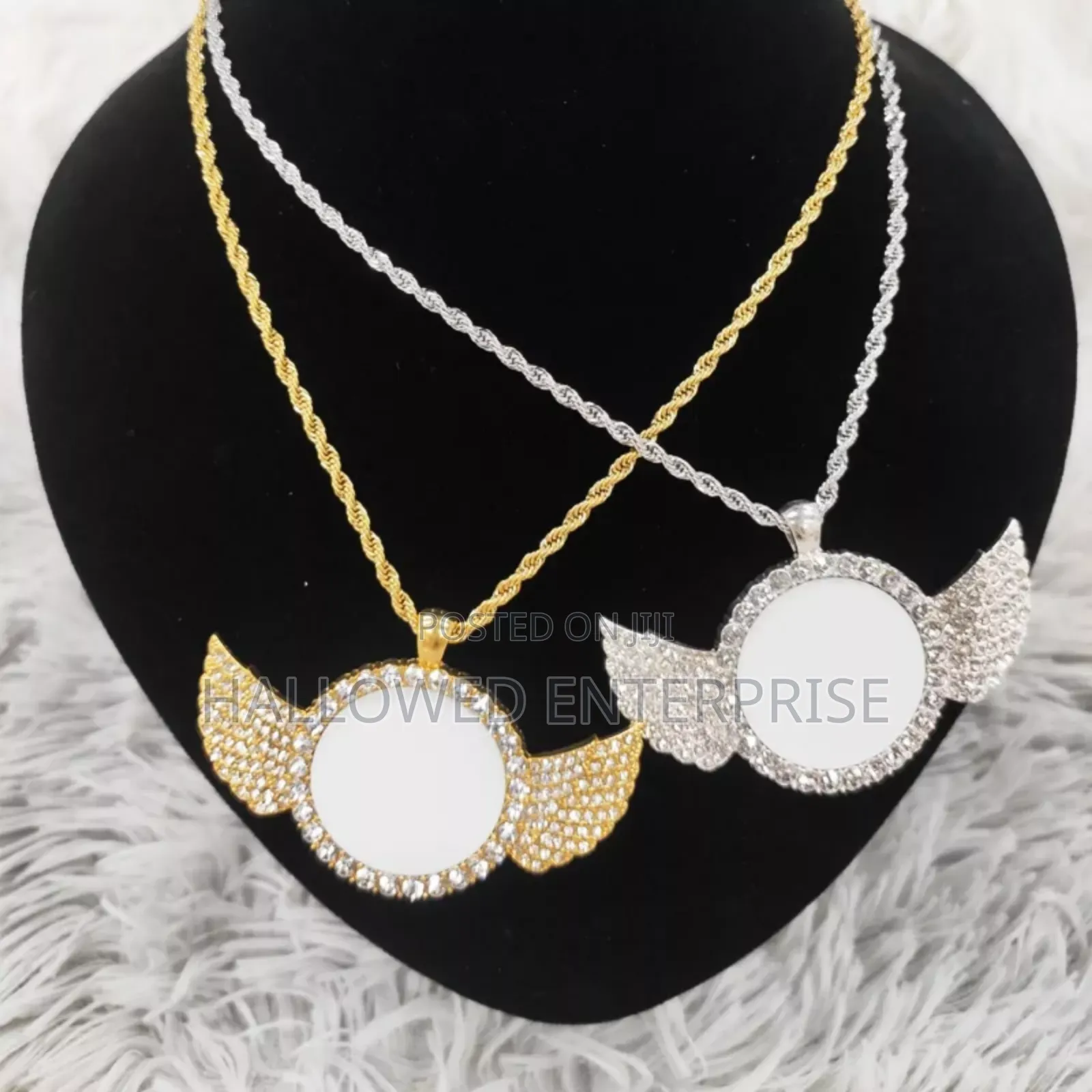 Stainless Steel Chain Sublimation Customization Wing Jewelry Necklace ...