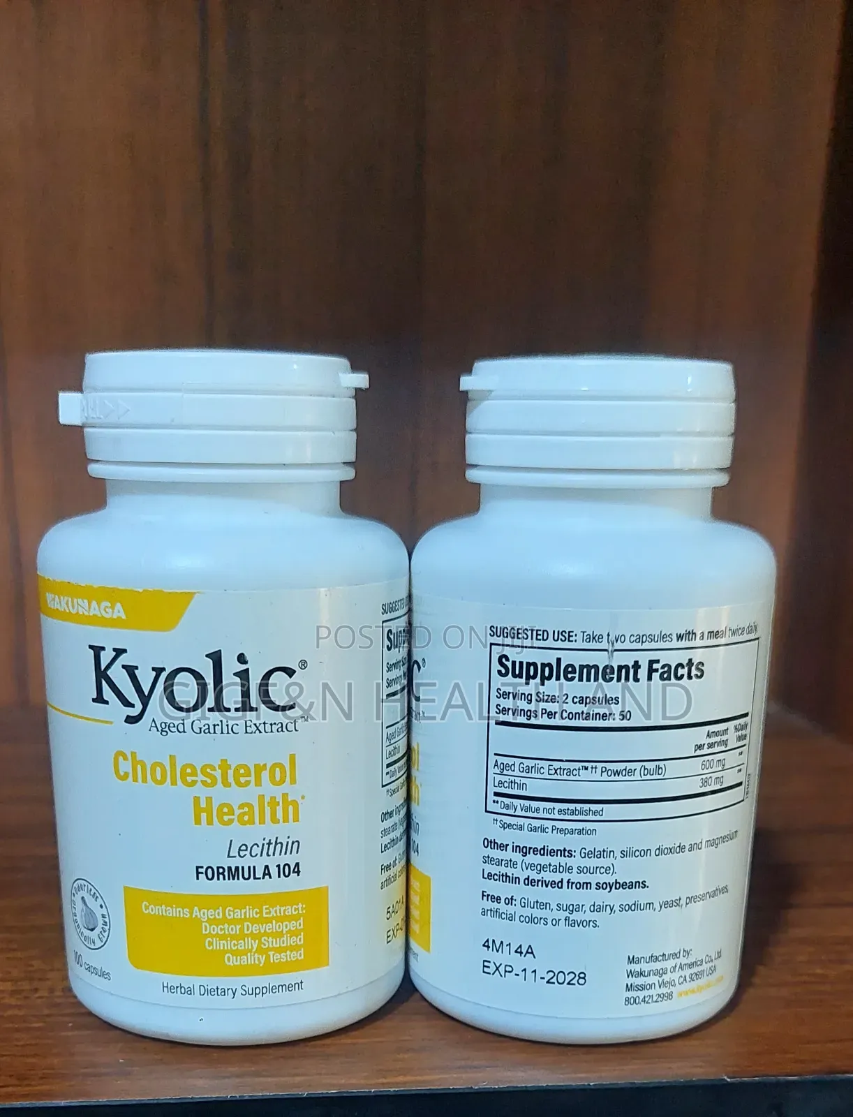 Kyolic, Aged Garlic Extract, With Lecithin,100 Caps(Cholesterol Bp) in ...