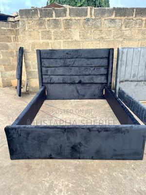 Midnight Black Velvet Wingback Double Bed – Pure Luxury in Achimota ...