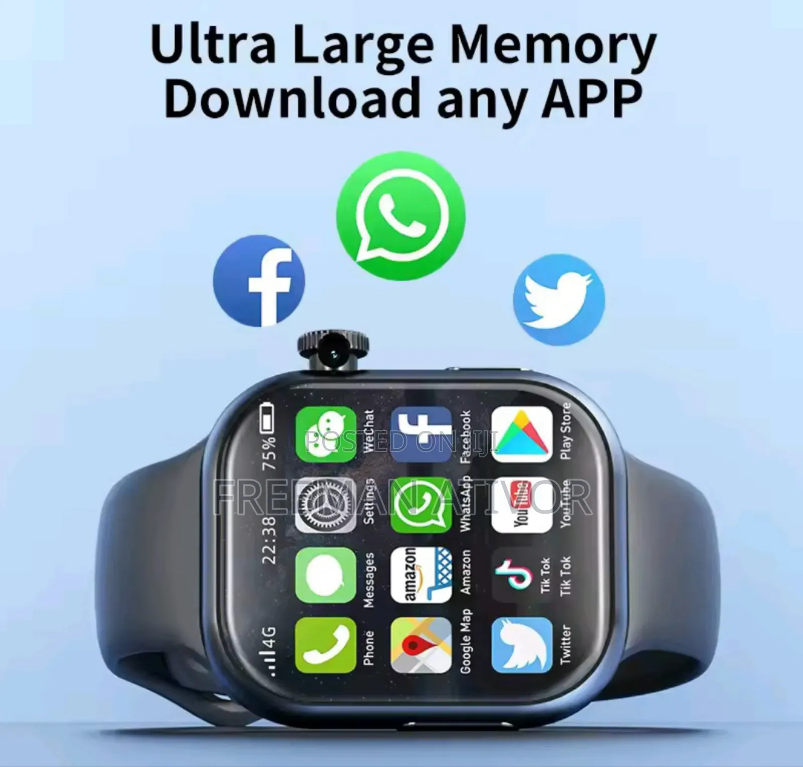 4g Android Smartwatch With Sim Card and Wi-Fi and Rotating Camera in ...