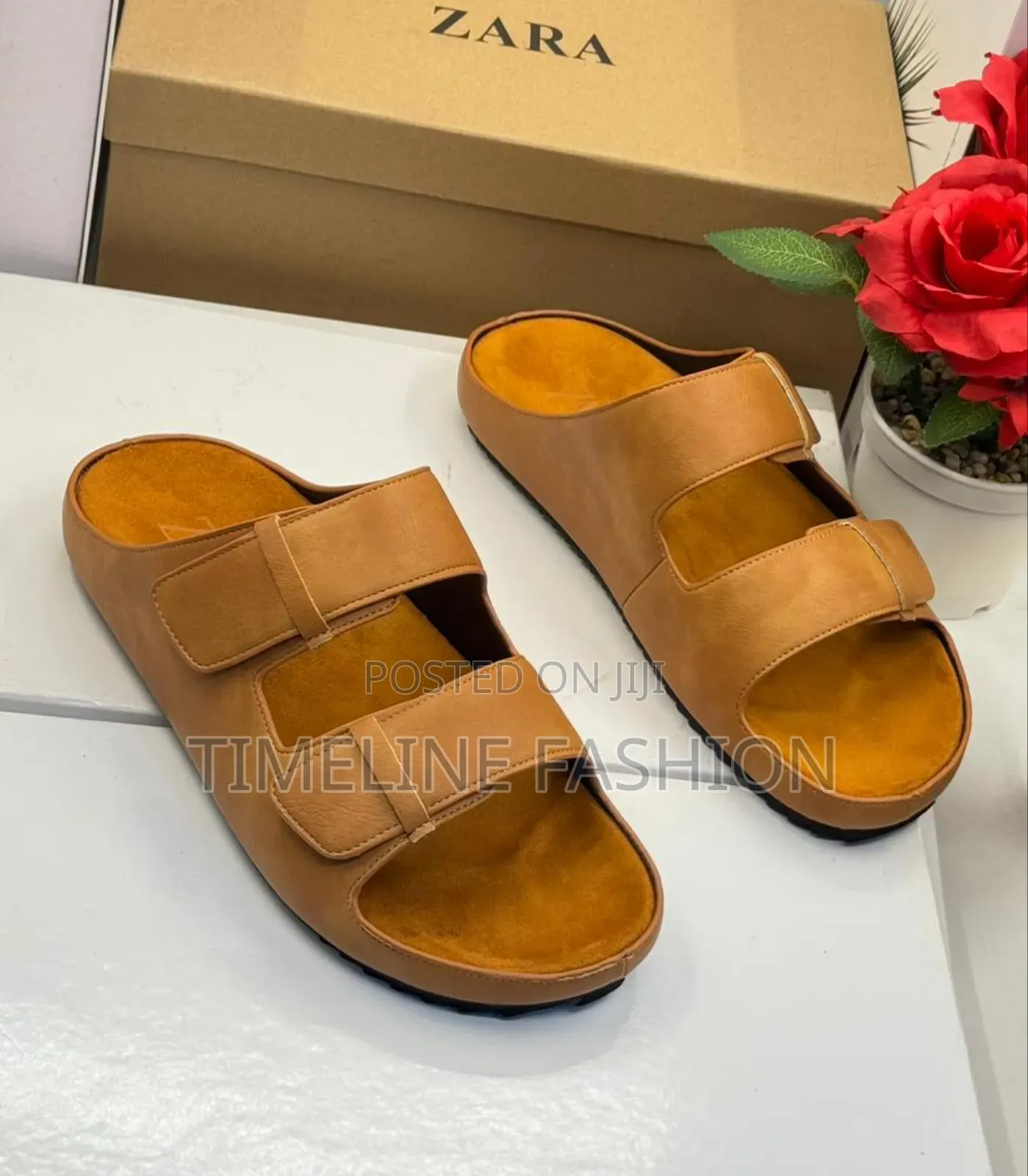 Brown Leather Zara Two Belt Slippers in Accra Metropolitan - Shoes ...