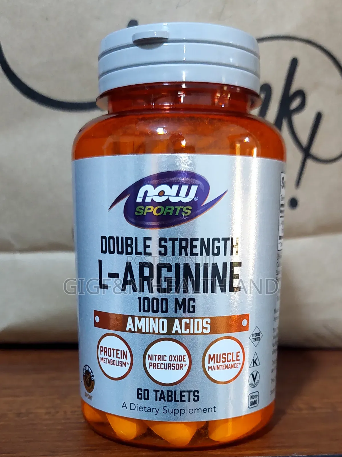 Now Foods, L-Arginine, 1000mg, 60 Tablets (Nitric Oxide, Blood Flow) in ...
