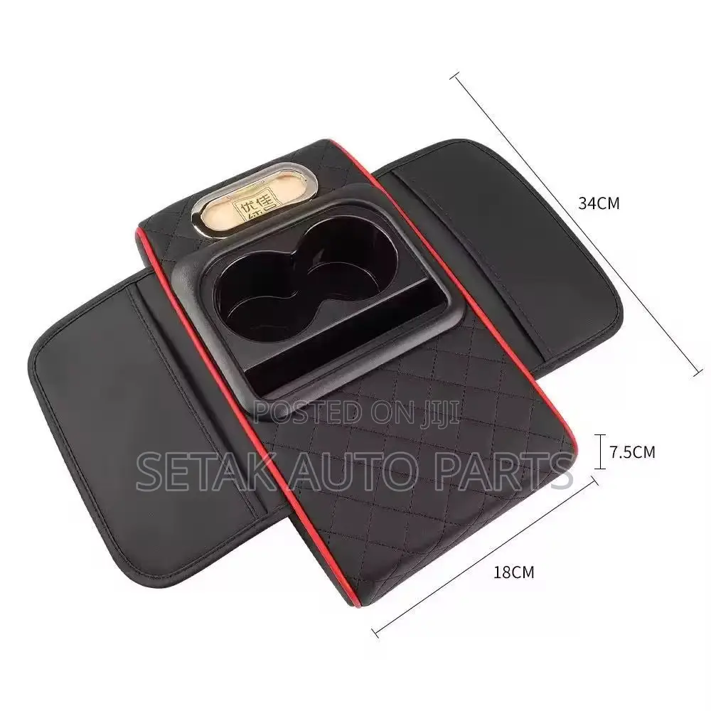 Car Armrest Storage Box Center Organizer Cup Holder Storage Box in ...