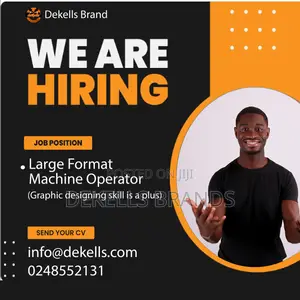 Large Format Machine Operator and Graphic Designer in Tema Metropolitan ...