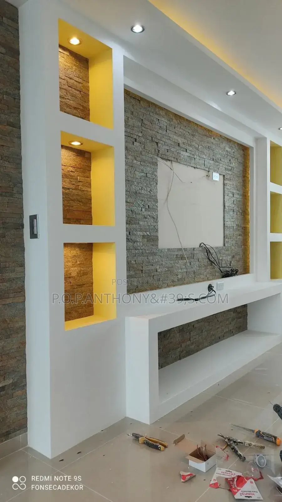 P.O.P Ceiling Design, Tv Stand, Hall Design, Cooping in Tema ...
