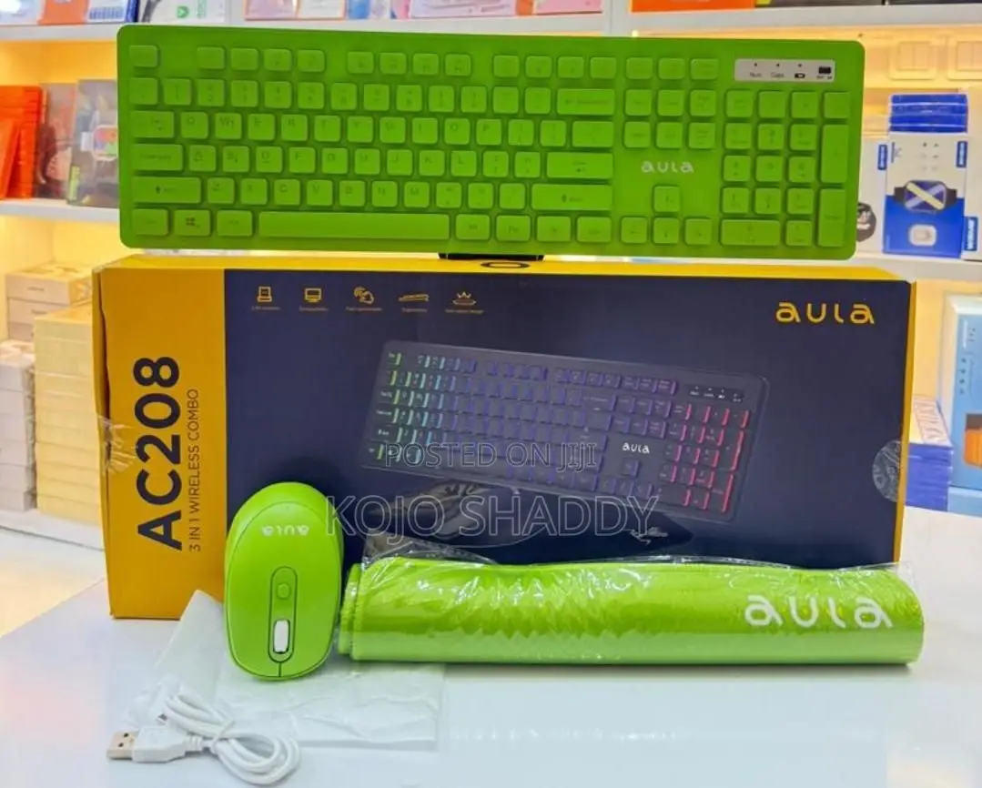 Aula Wireless Keyboard and Mouse Combo, RGB in Spintex - Computer ...