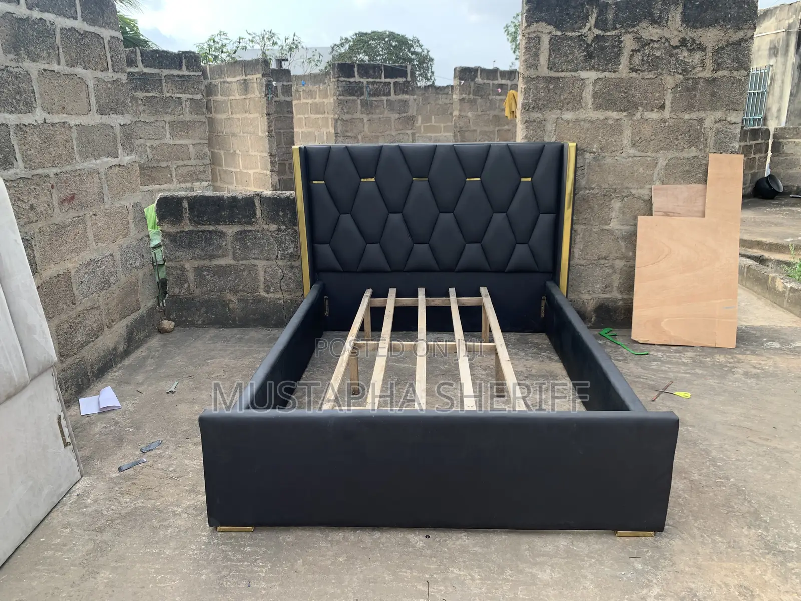 The Obsidian Emperor Double Bed Frame – Black Gold Signature Series in ...