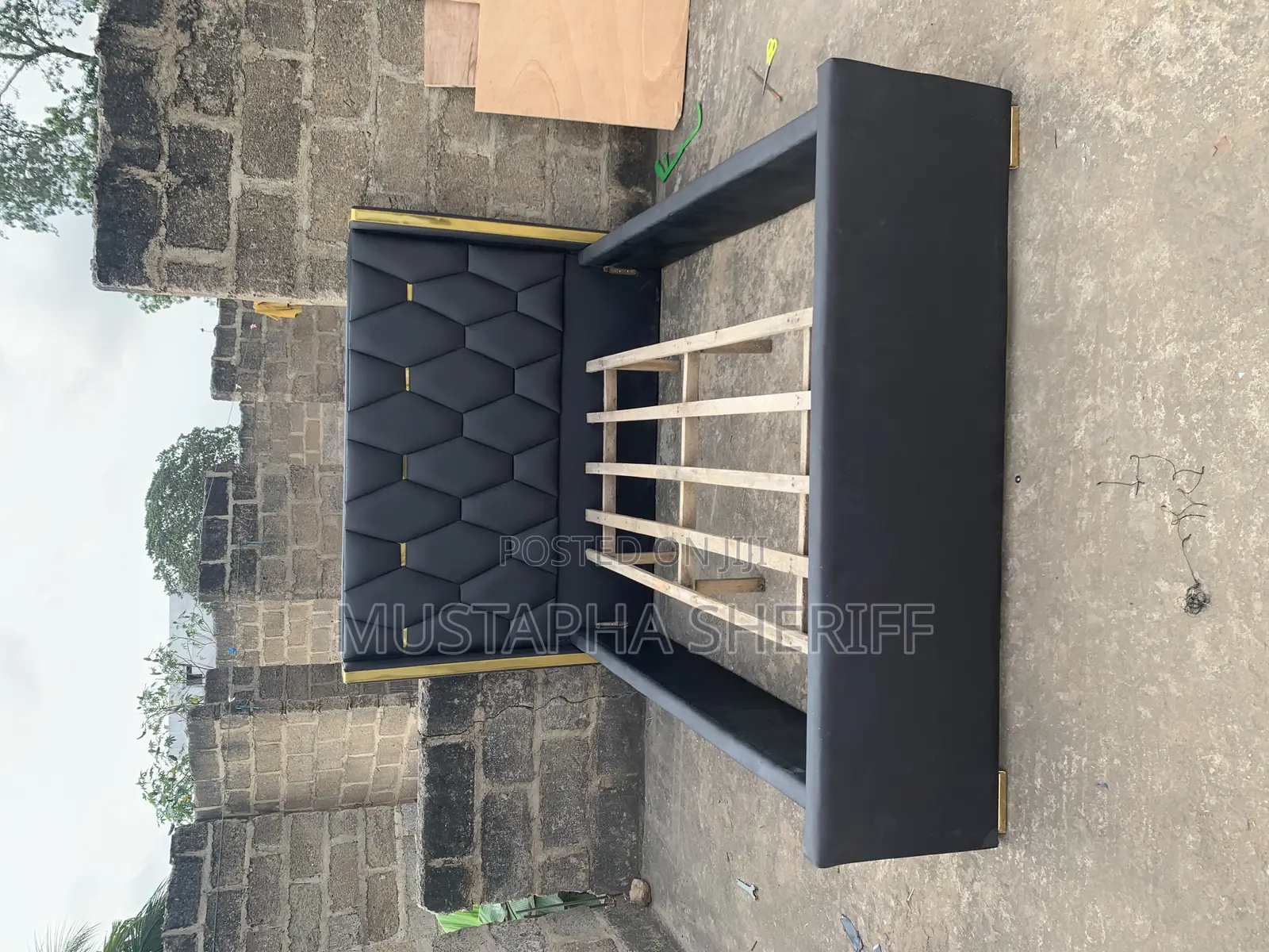 The Obsidian Emperor Double Bed Frame – Black Gold Signature Series in ...