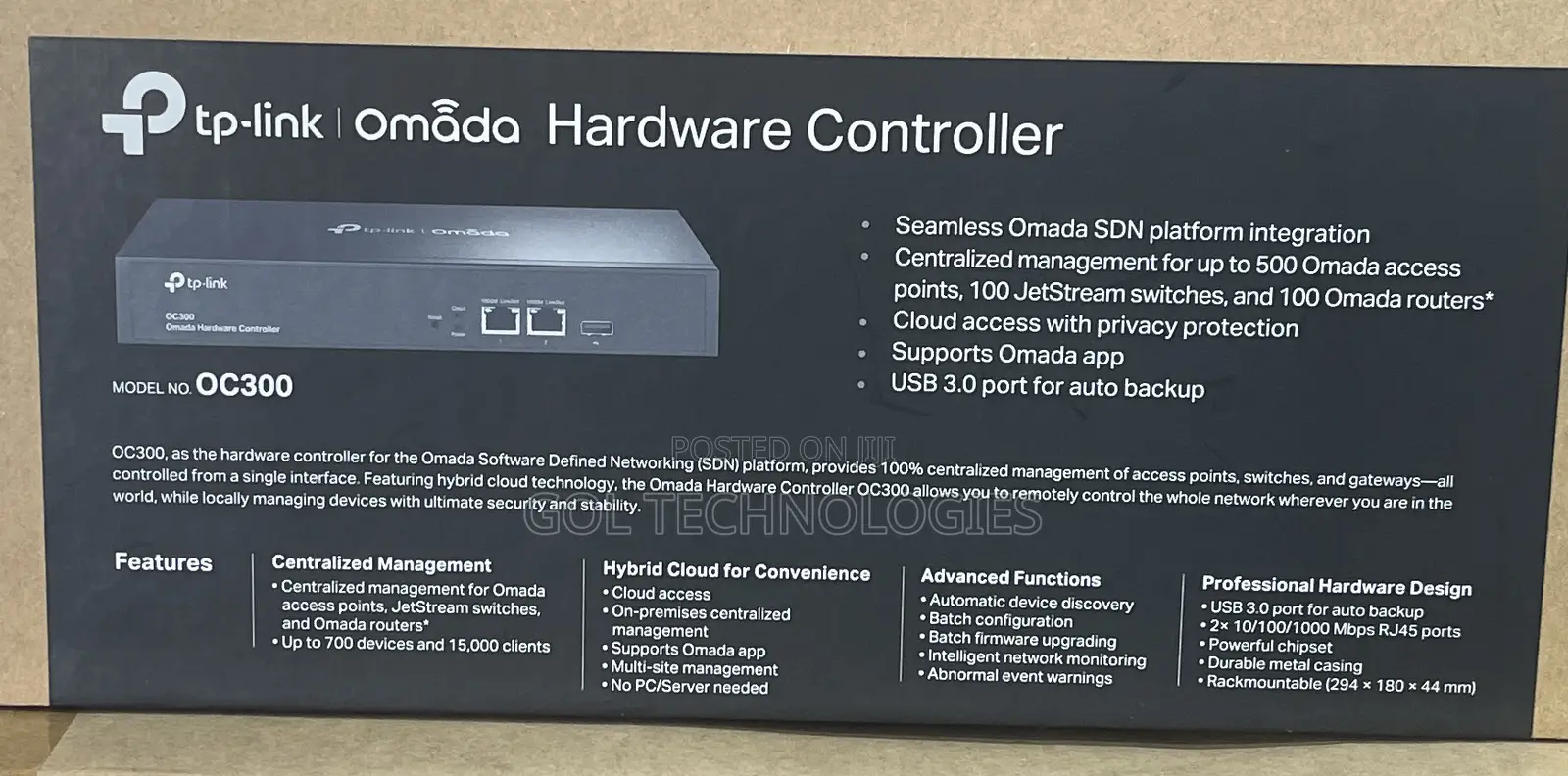 Tp-Link Omada Hardware Controller Oc300 Seamless Omada SDN Platform in ...
