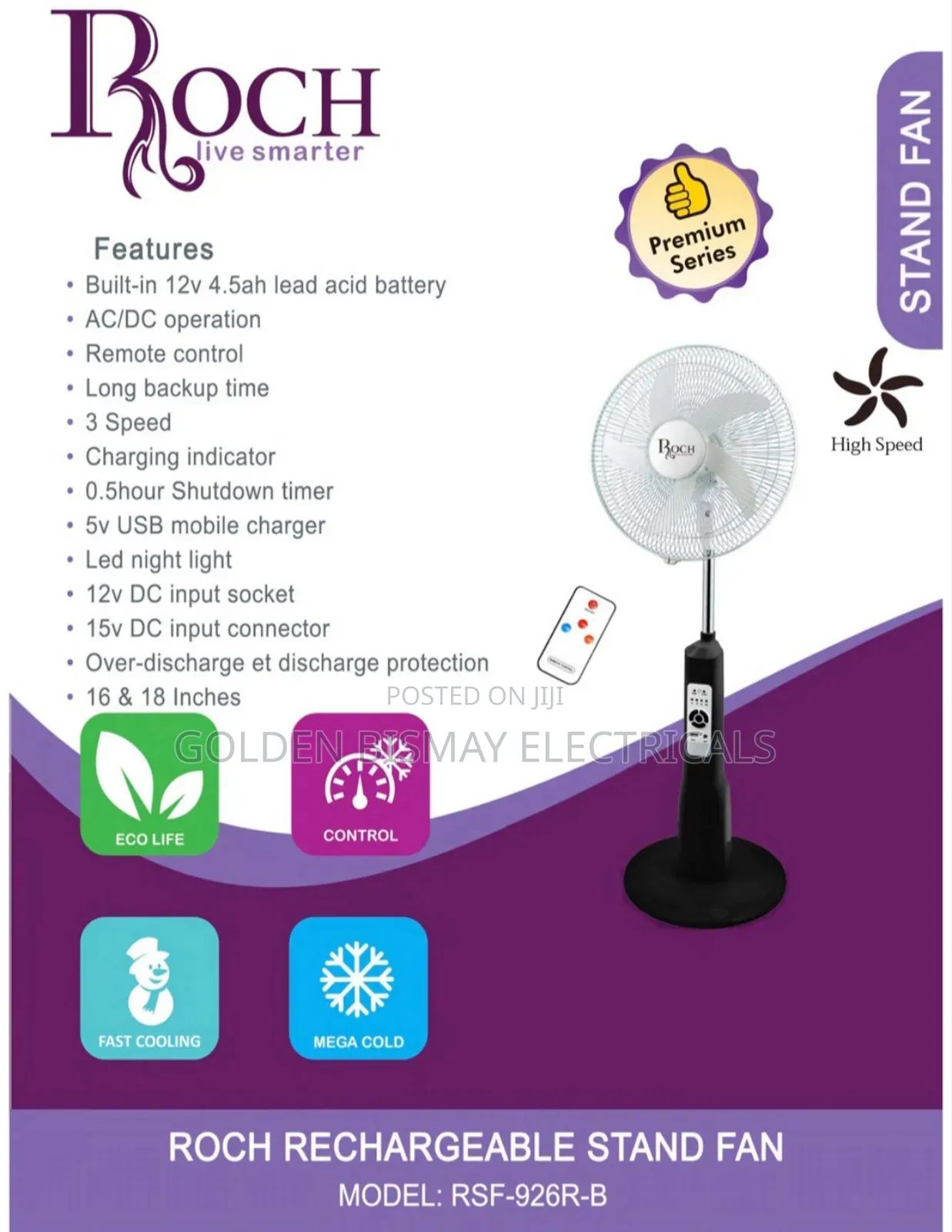 Chargeable Standing Fan With Remote Control and Usb Ports in Takoradi ...