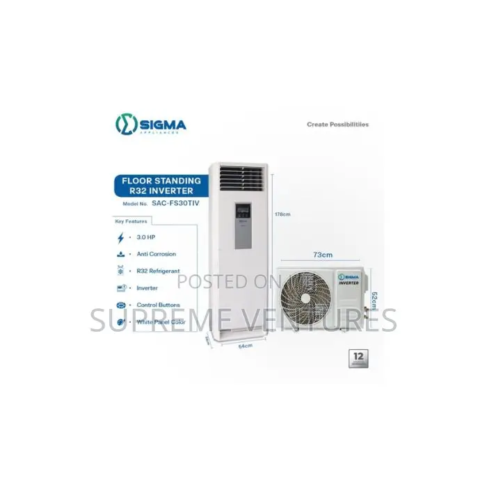 Sigma 3.0hp R32 Inverter Floor Standing Air Conditioner Sac-fs30tiv in ...