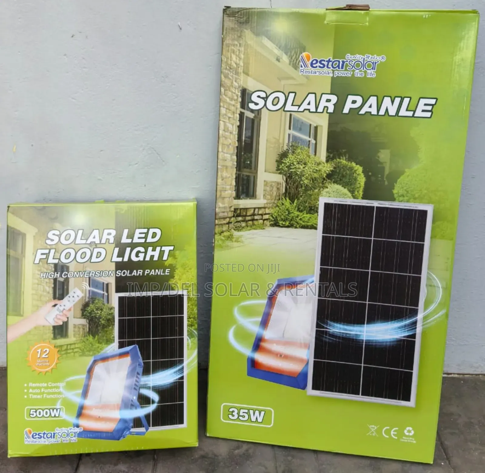 500w Solar Led Floodlight With Panel, Remote Control, Timer Functions ...