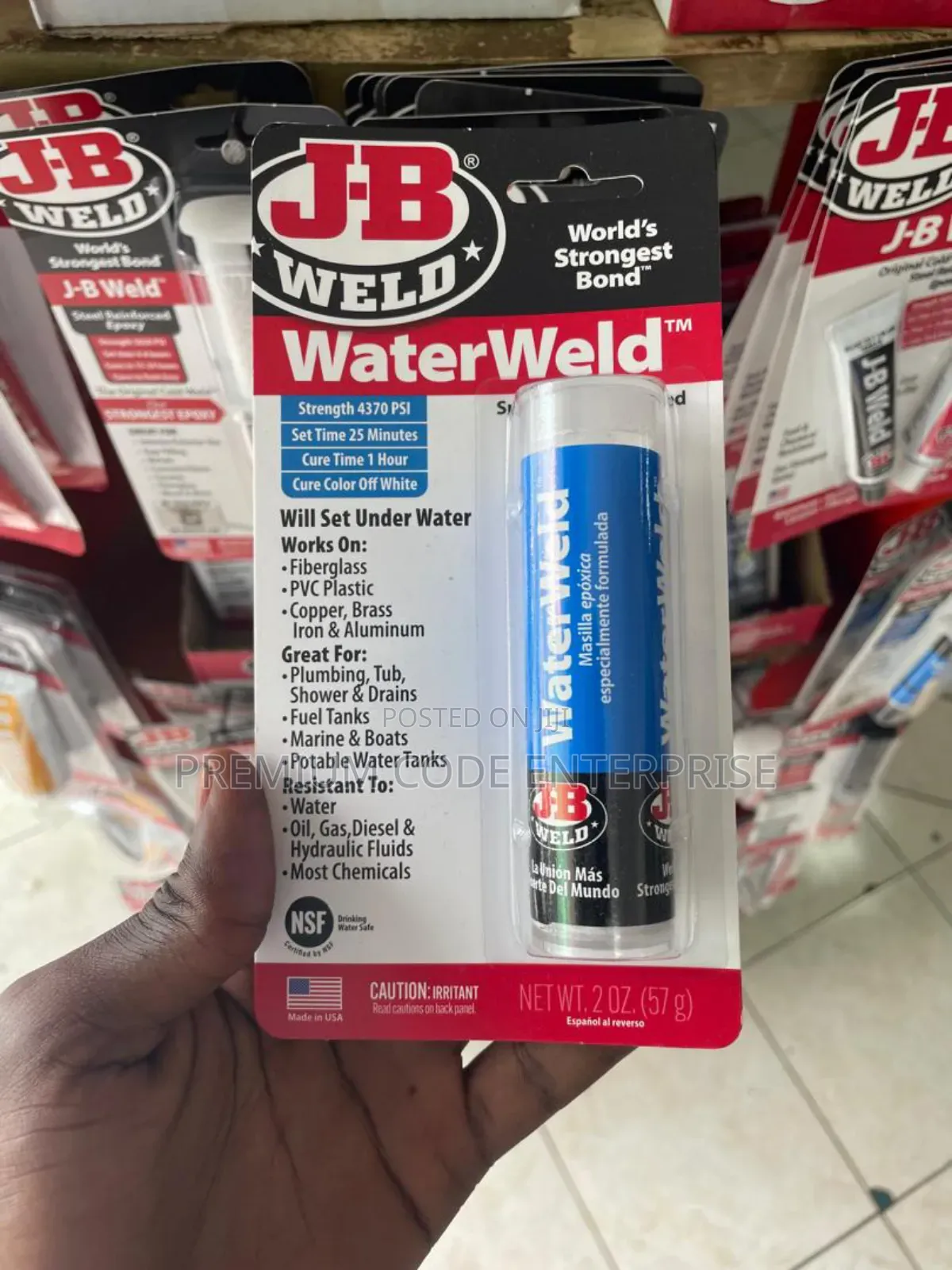 J-B Weld Waterweld Epoxy Putty – Waterproof, Underwater Repair Putty in ...