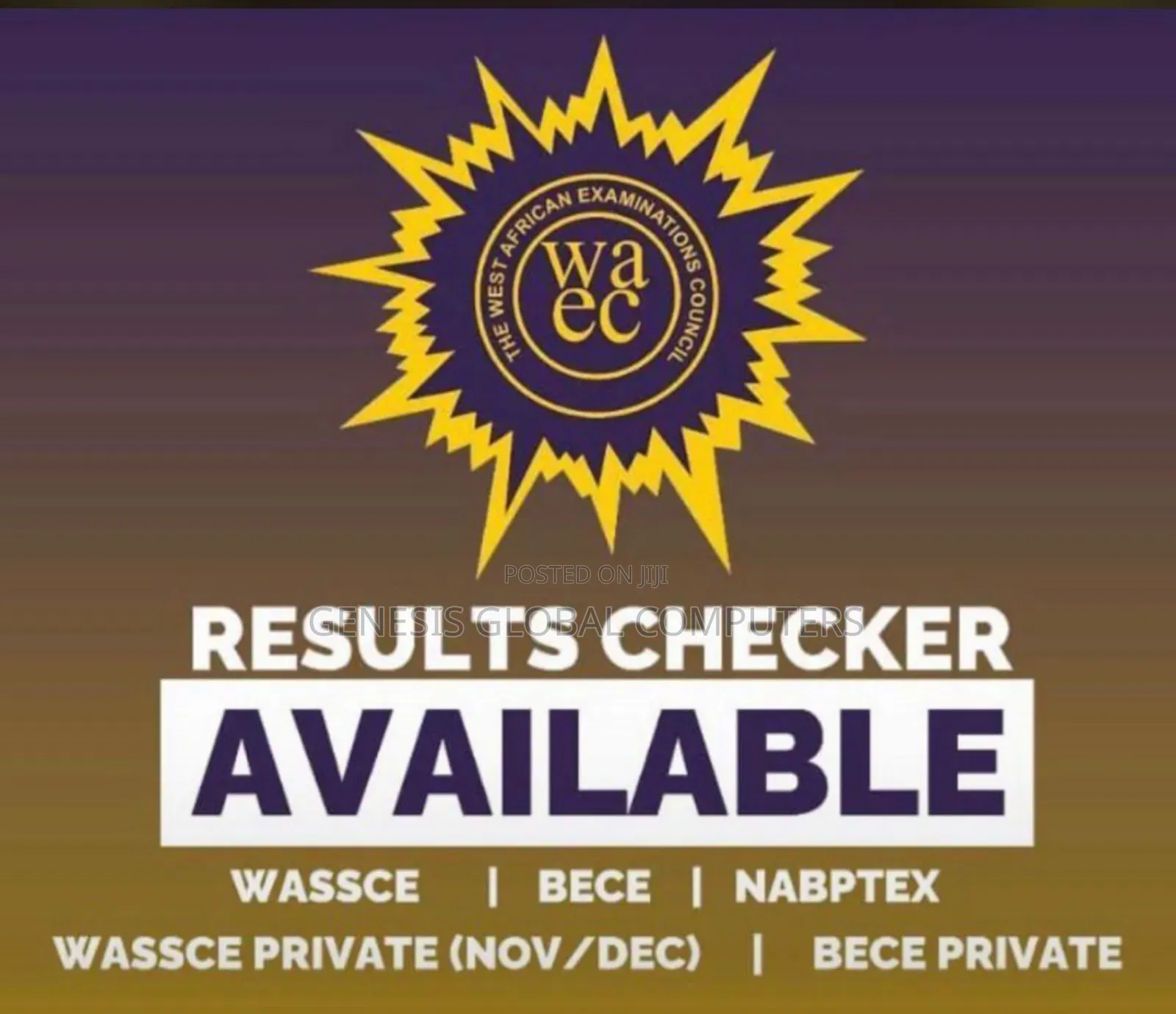 Get Your Wassce, Bece, and Novdec Checker Cards Today in Ga West ...