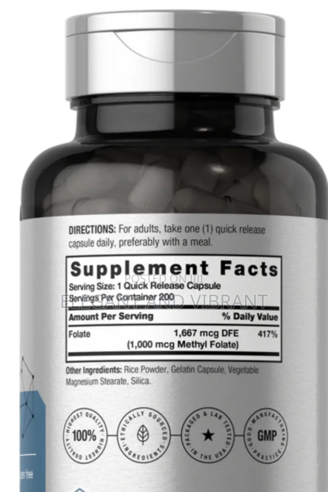 Methyl Folate 1000mcg | 200 Capsules in Kasoa - Vitamins & Supplements ...