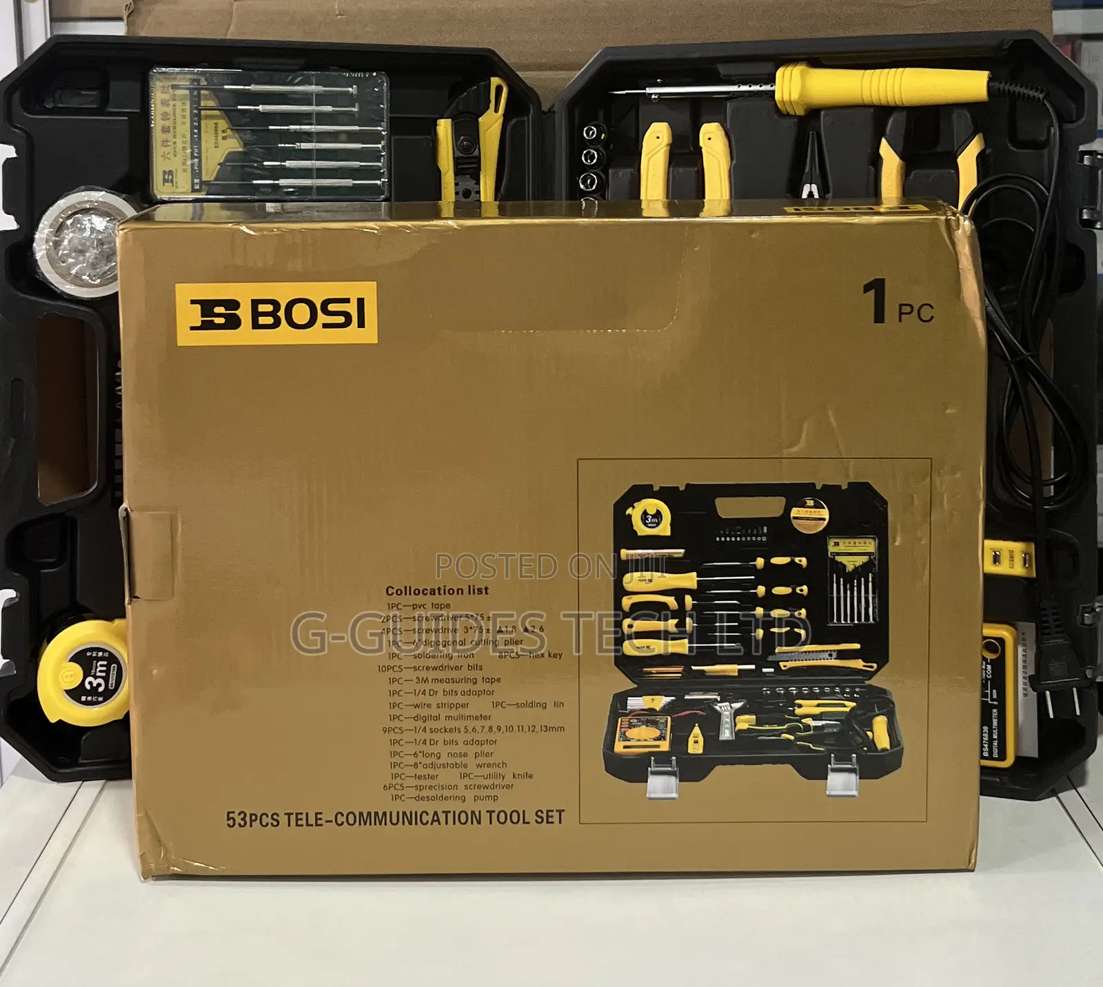 Bosi 53pcs Hardware Tool Kit , 53-piece Tele-communication Tool Set in ...