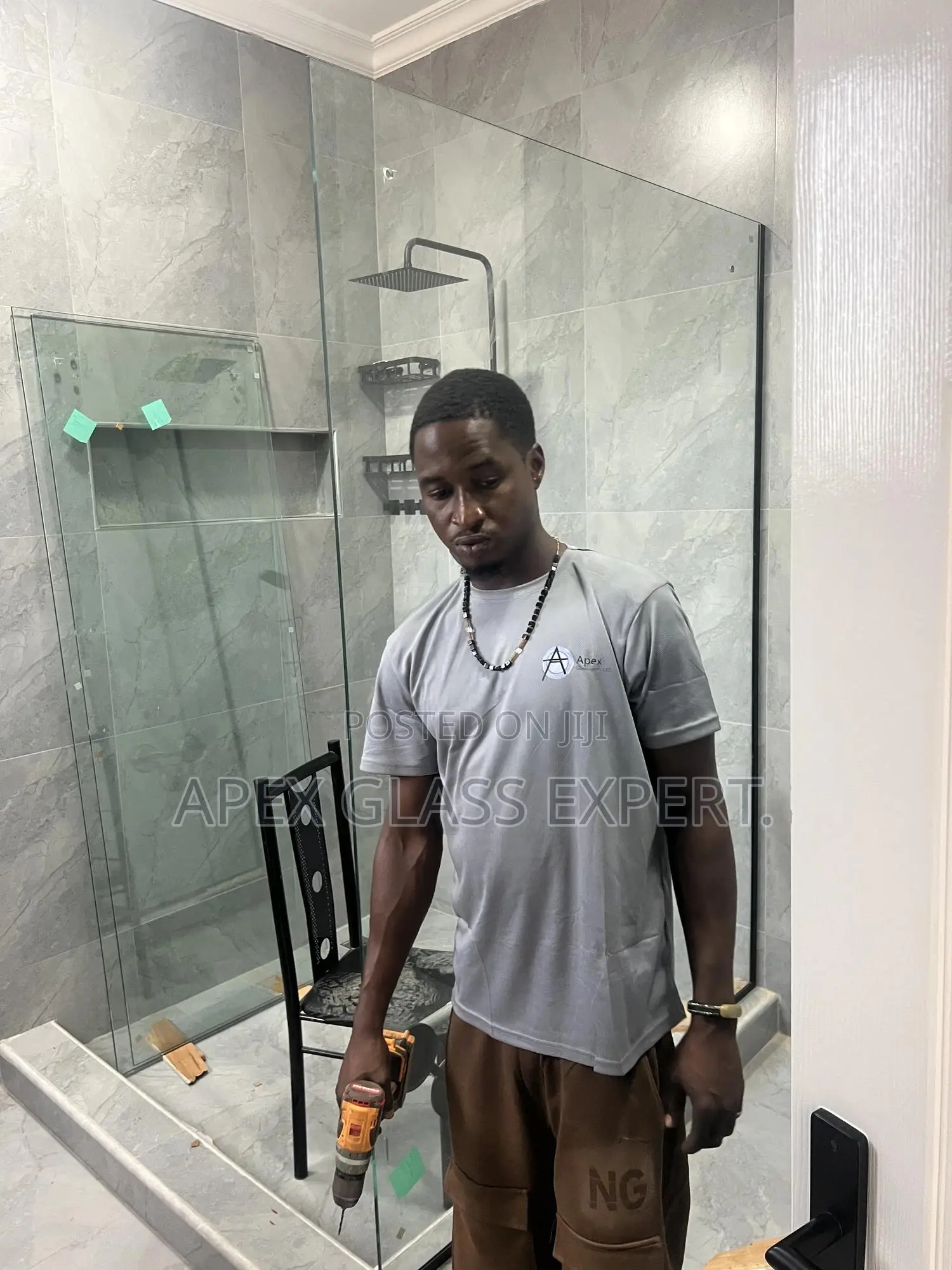 L-shaped Custom Slide Shower Enclosure. in Ashaley Botwe - Plumbing ...