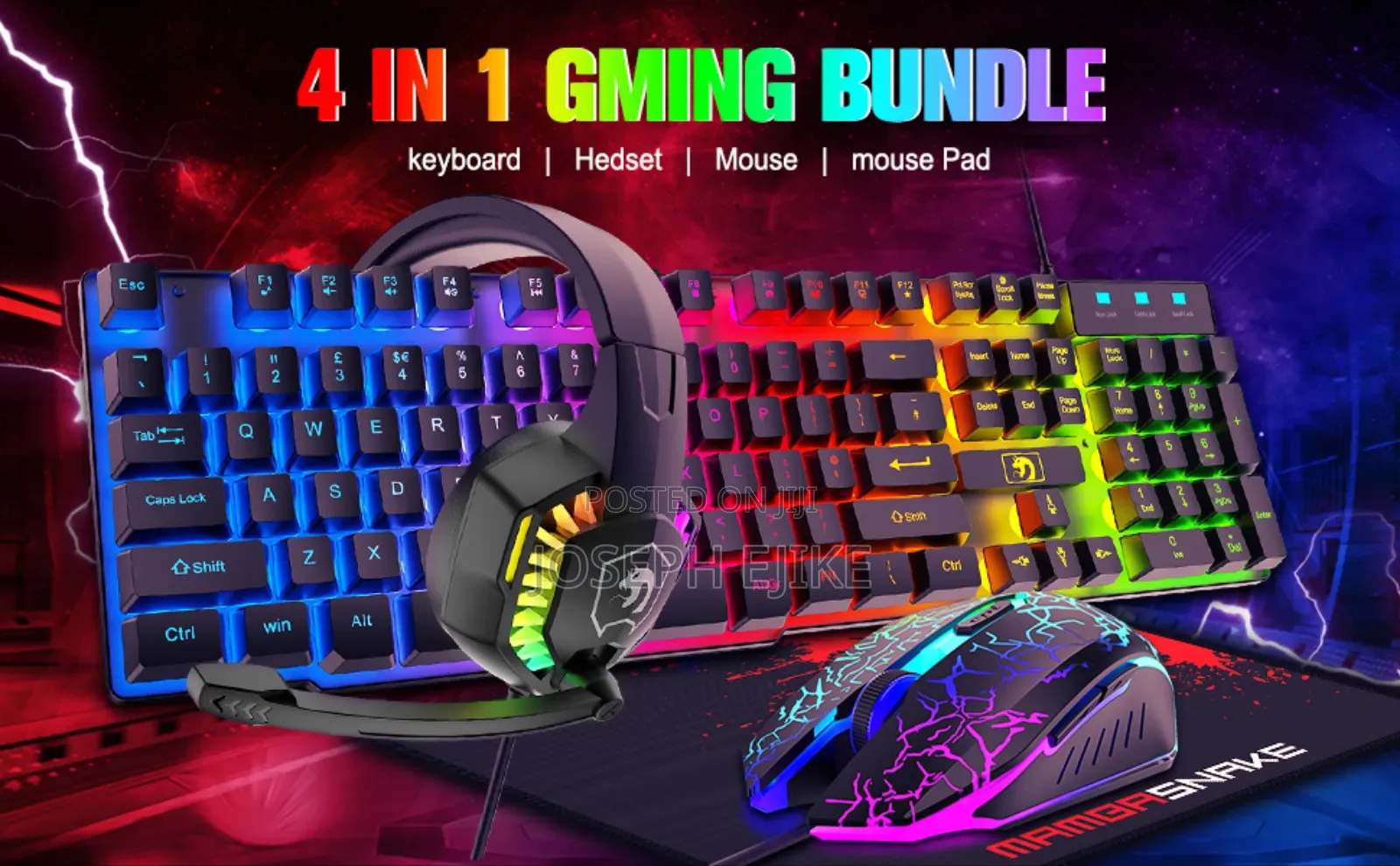 4 in 1 Gaming Keyboard and Mouse Wired Tf810,With Backlight in Tema ...