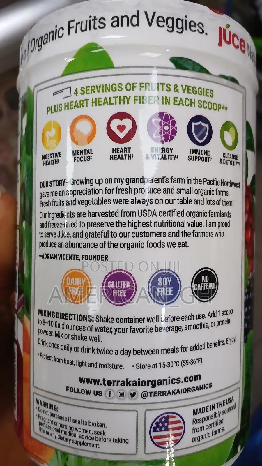 Organic Juce Super Fruit and Veggie Vitamin Blend, 345g in Accra ...