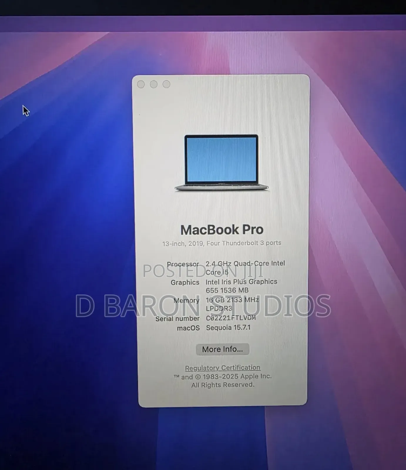 Laptop Apple MacBook Pro 2019 16GB Intel Core I5 SSD 512GB in Ablekuma ...