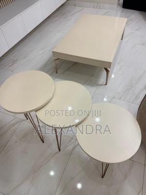 Center Table With Rose Gold Legs and 3 Nested Coffee Tables in Adenta ...