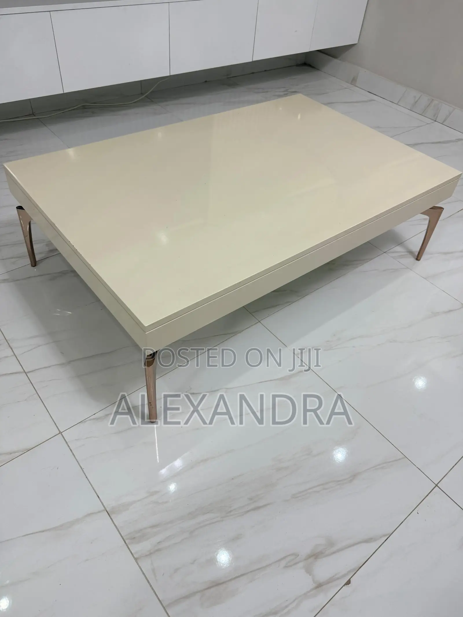 Center Table With Rose Gold Legs and 3 Nested Coffee Tables in Adenta ...