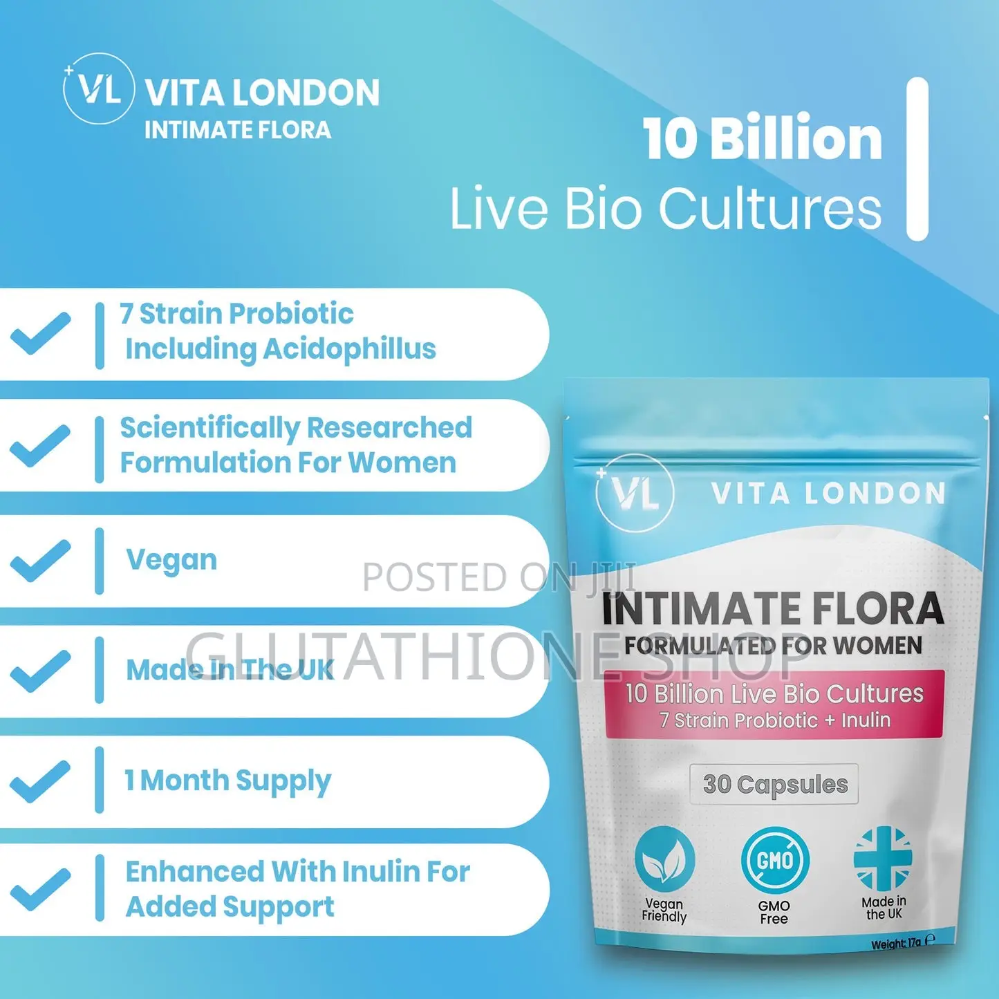 Intimate Flora Probiotics for Women | 10 Billion Live Bio Cultures in ...