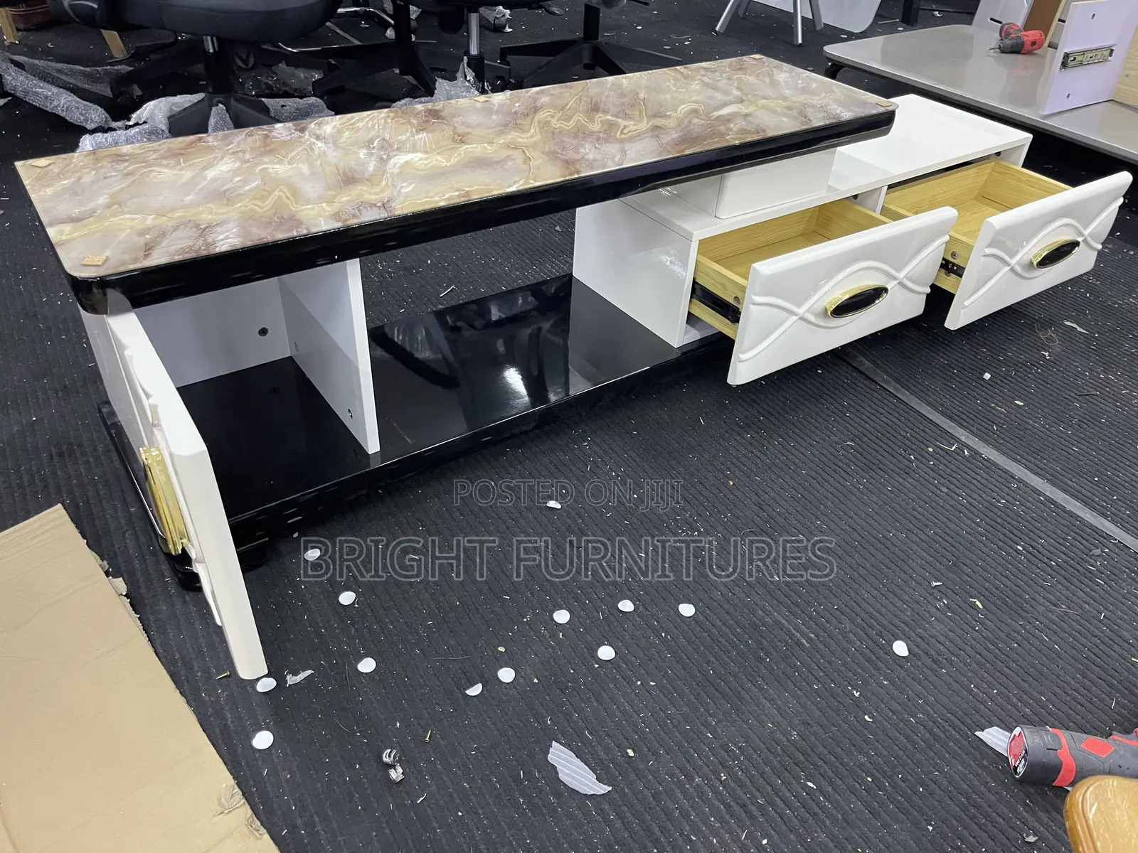 Wooden Glass Top Tv Stand in Tema Metropolitan - Furniture, Bright ...