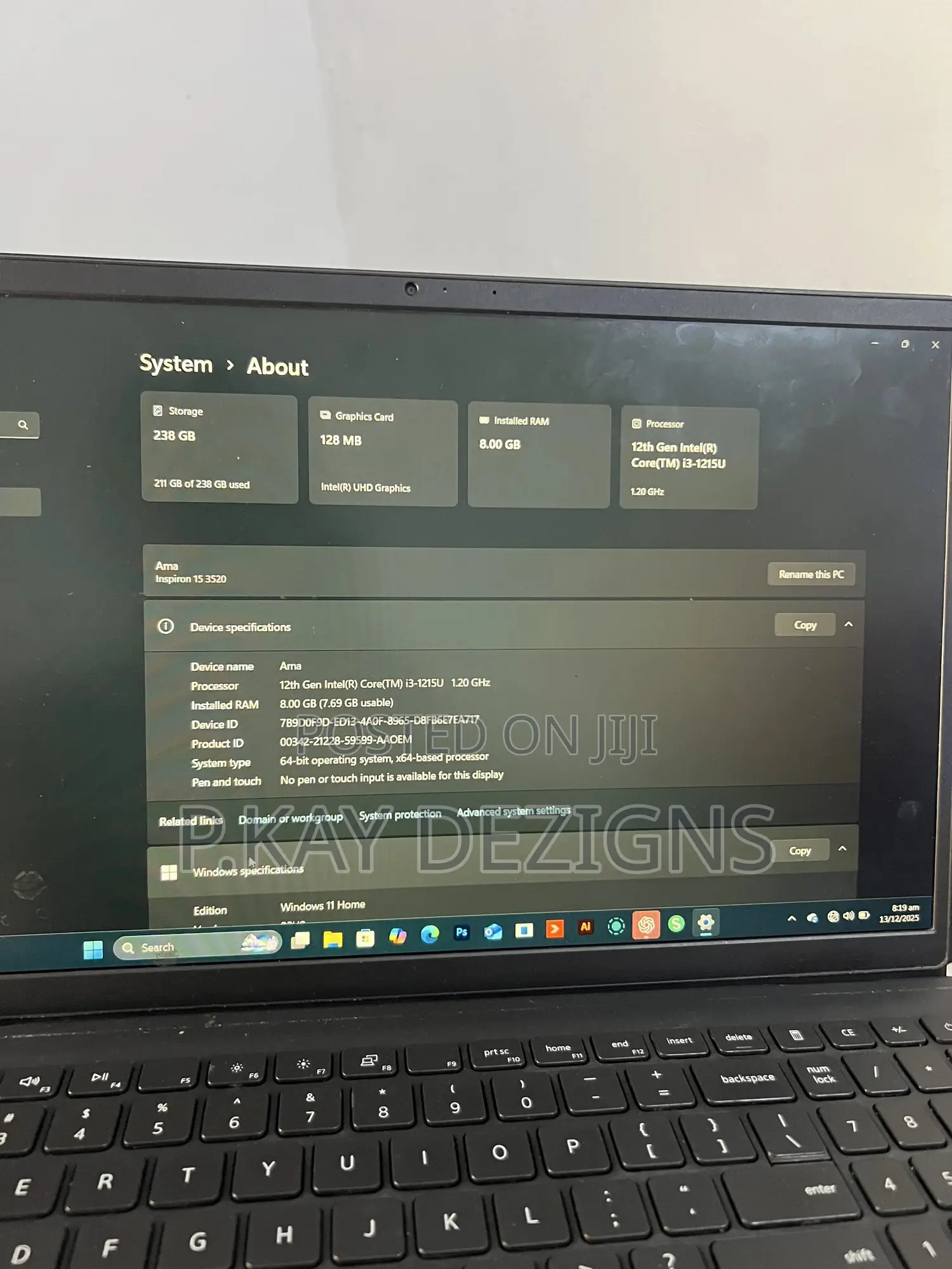 New Laptop Dell Inspiron 15 8GB Intel Core I3 SSD 256GB in Kumasi ...