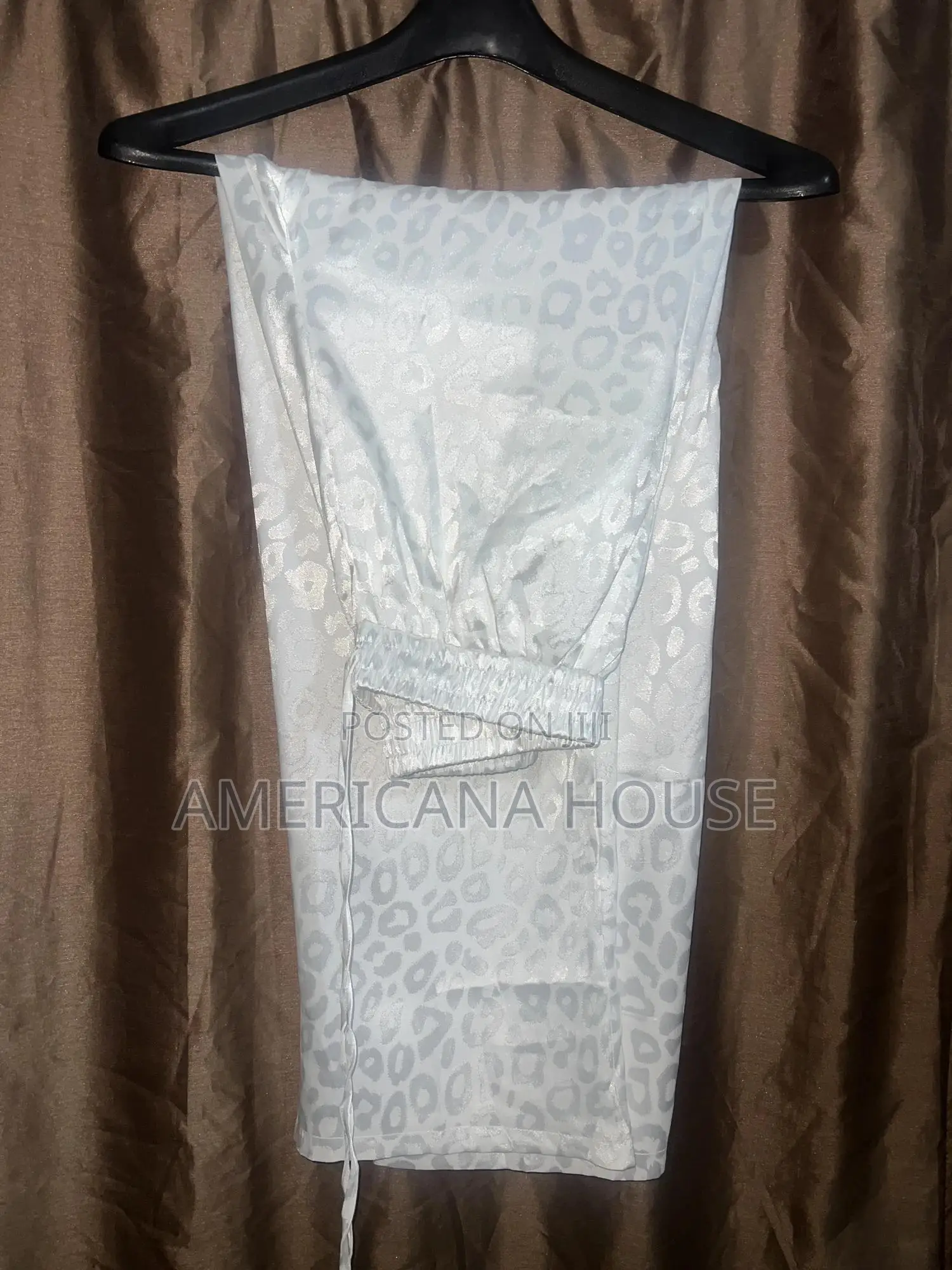 Warm White Silky Tonal Animal Print Set in Taifa-Burkina - Clothing ...