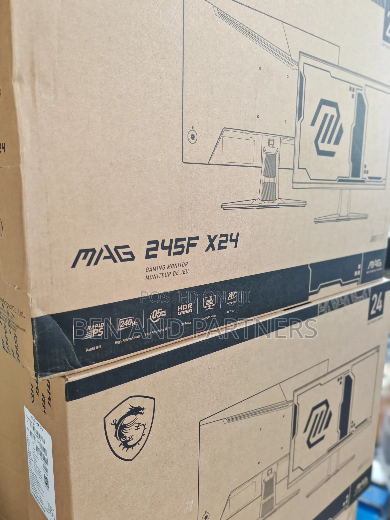 Msi Mag 24", Fhd, 240hs, Fast Ips, 0.5ms, Hdr Gaming Monitor in Ga West ...