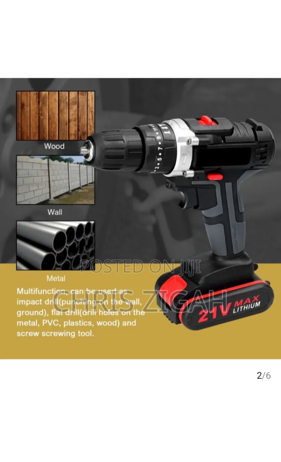 Cordless Drill One Battery 21v With Accessories in Ashomang Estate ...