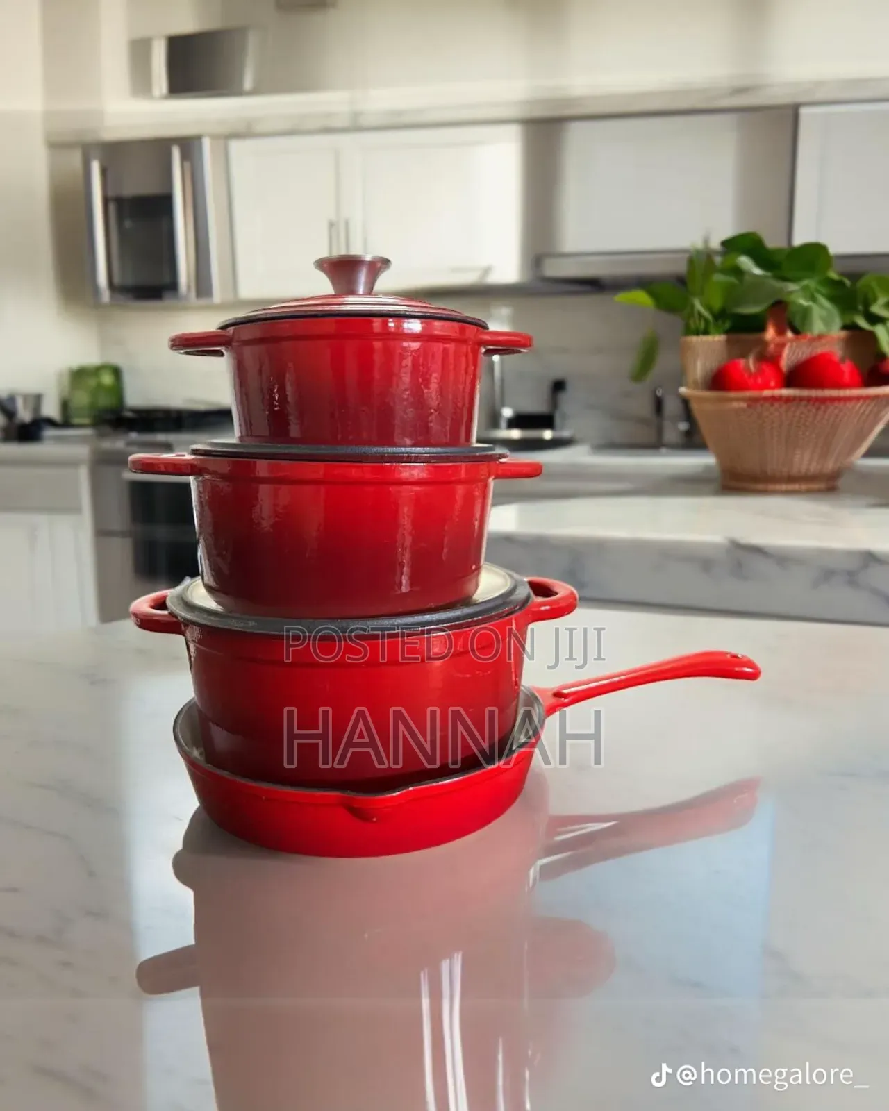 7 Pieces Enamel Cast Iron Cookware Set in Tema Metropolitan ...