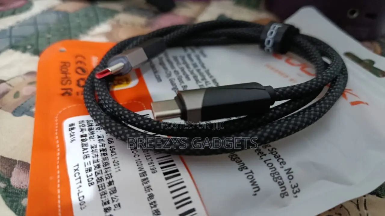 Toocki 100w Cable Type C to Type C Fast Charging Qc4.0 Smart Power-Off ...