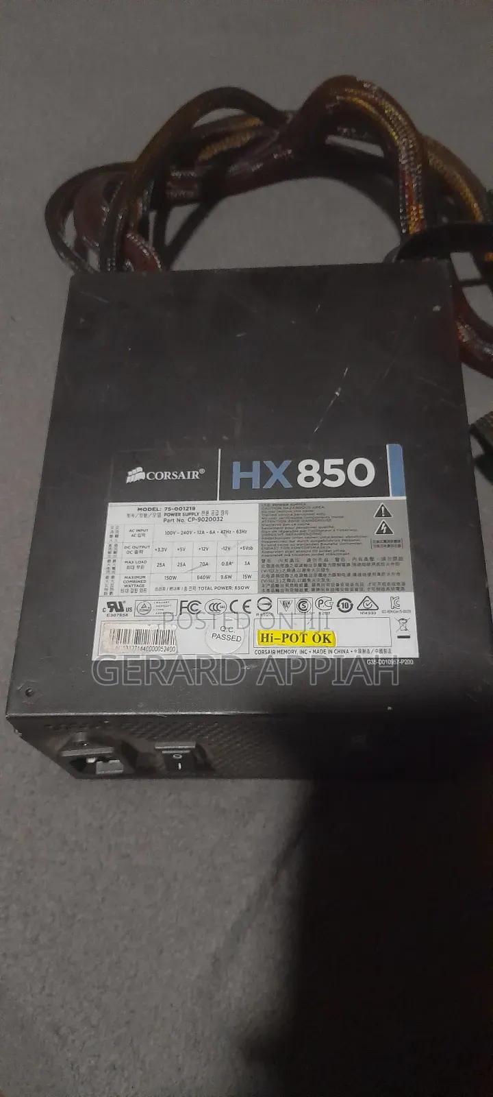Corsair Hx 850 Modular Power Supply in Circle - Computer Hardware ...