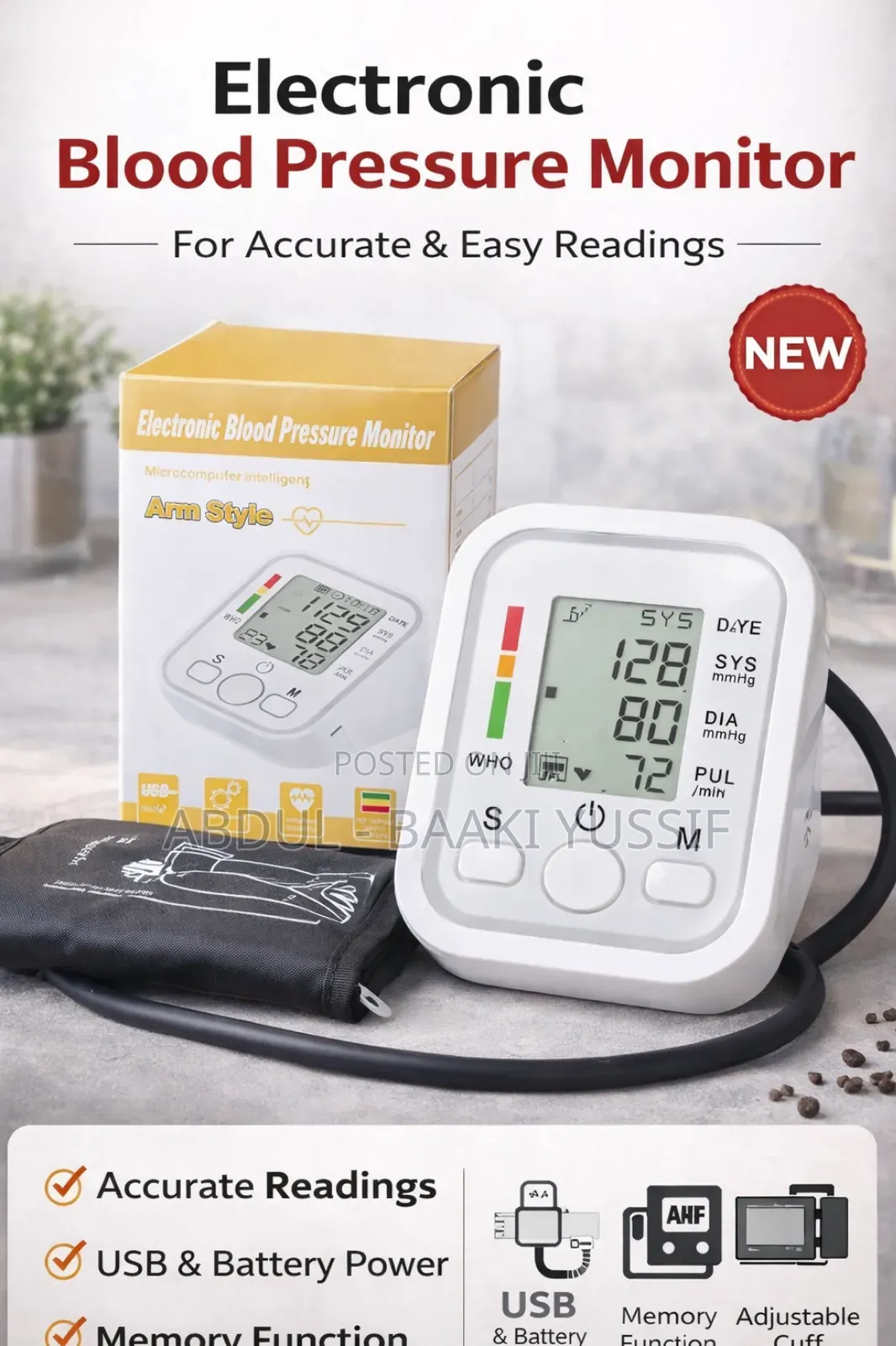 Electronic Blood Pressure Monitor in Kokomlemle - Medical Equipment ...