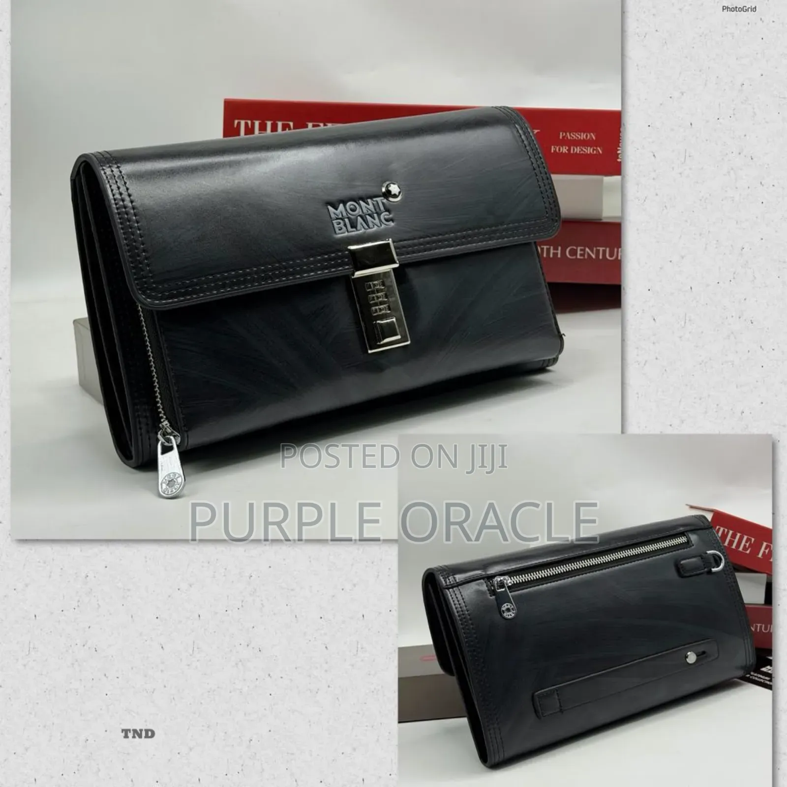 Men's Leather Mont Blanc-style Clutch Bag With A Combination Lock. in ...