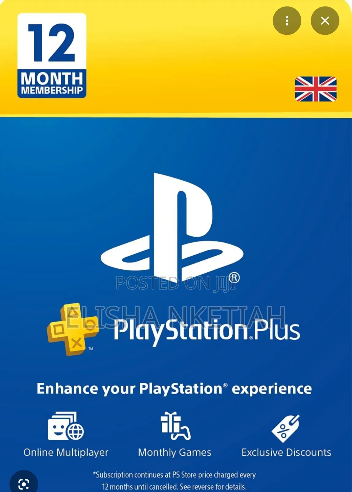 Playstation Plus Extra 12 Months in Accra Metropolitan - Video Games ...