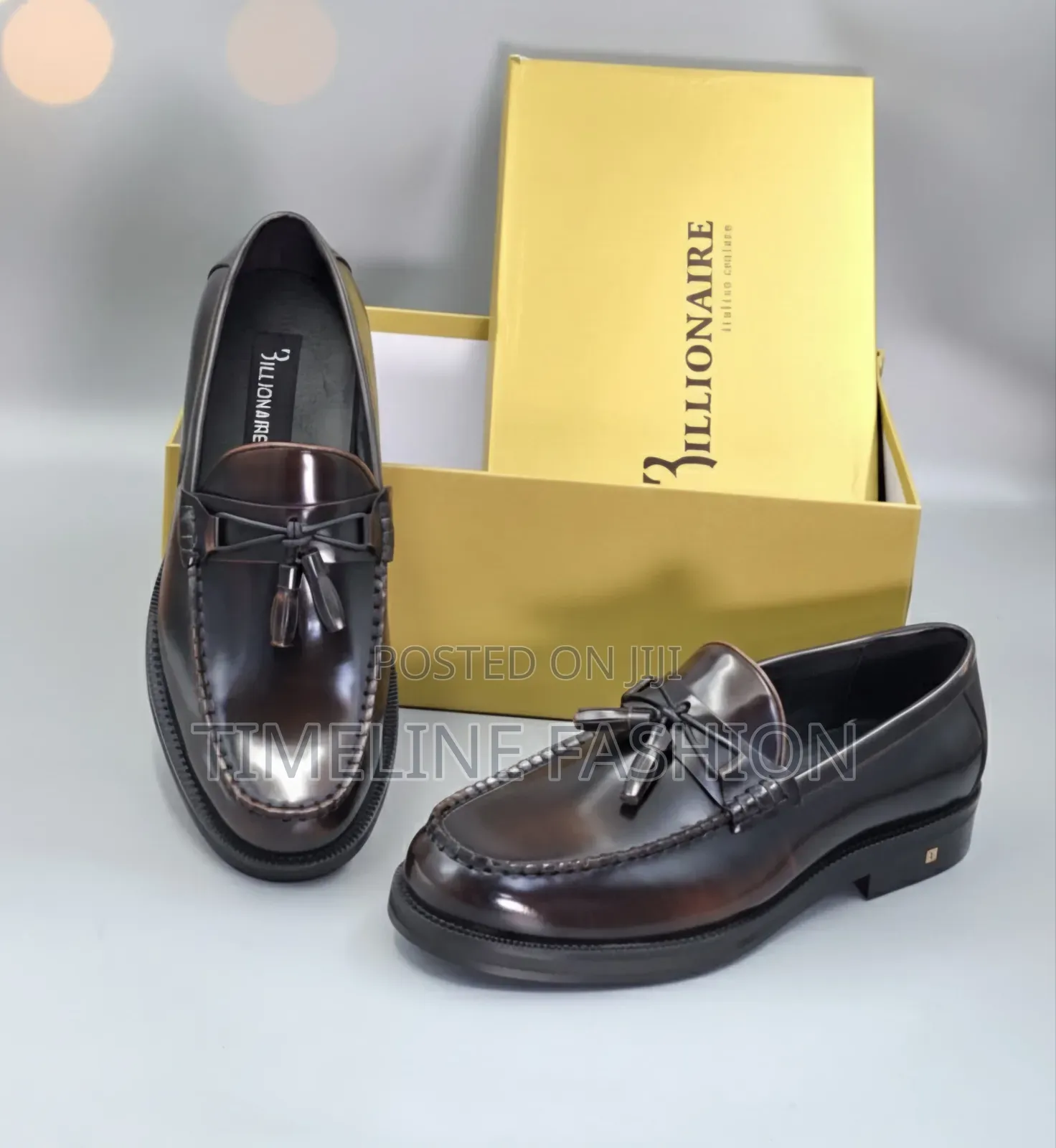 Billionaire Coffee Brown Ring My Bell Men's Mirror Leather Shoes in ...