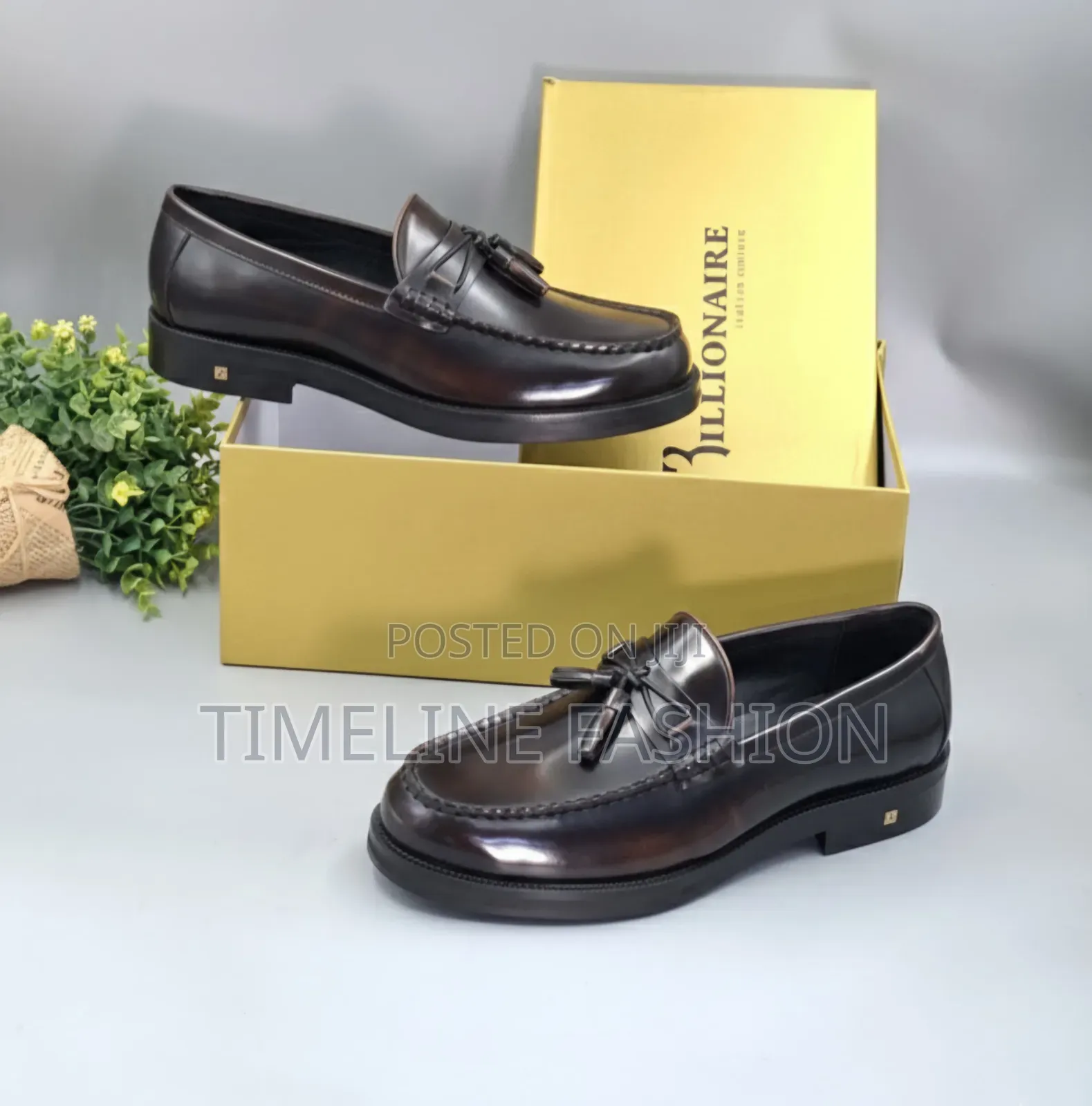 Billionaire Coffee Brown Ring My Bell Men's Mirror Leather Shoes in ...