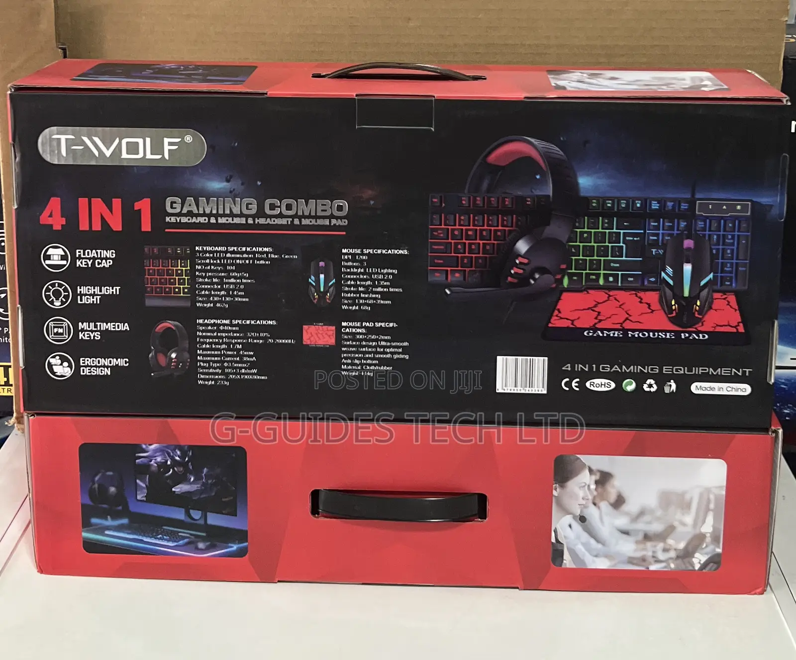 T-Wolf Tf800 4-in-1 Gaming Combo Keyboard/ Mouse/ Headset/ Mouse Pad in ...